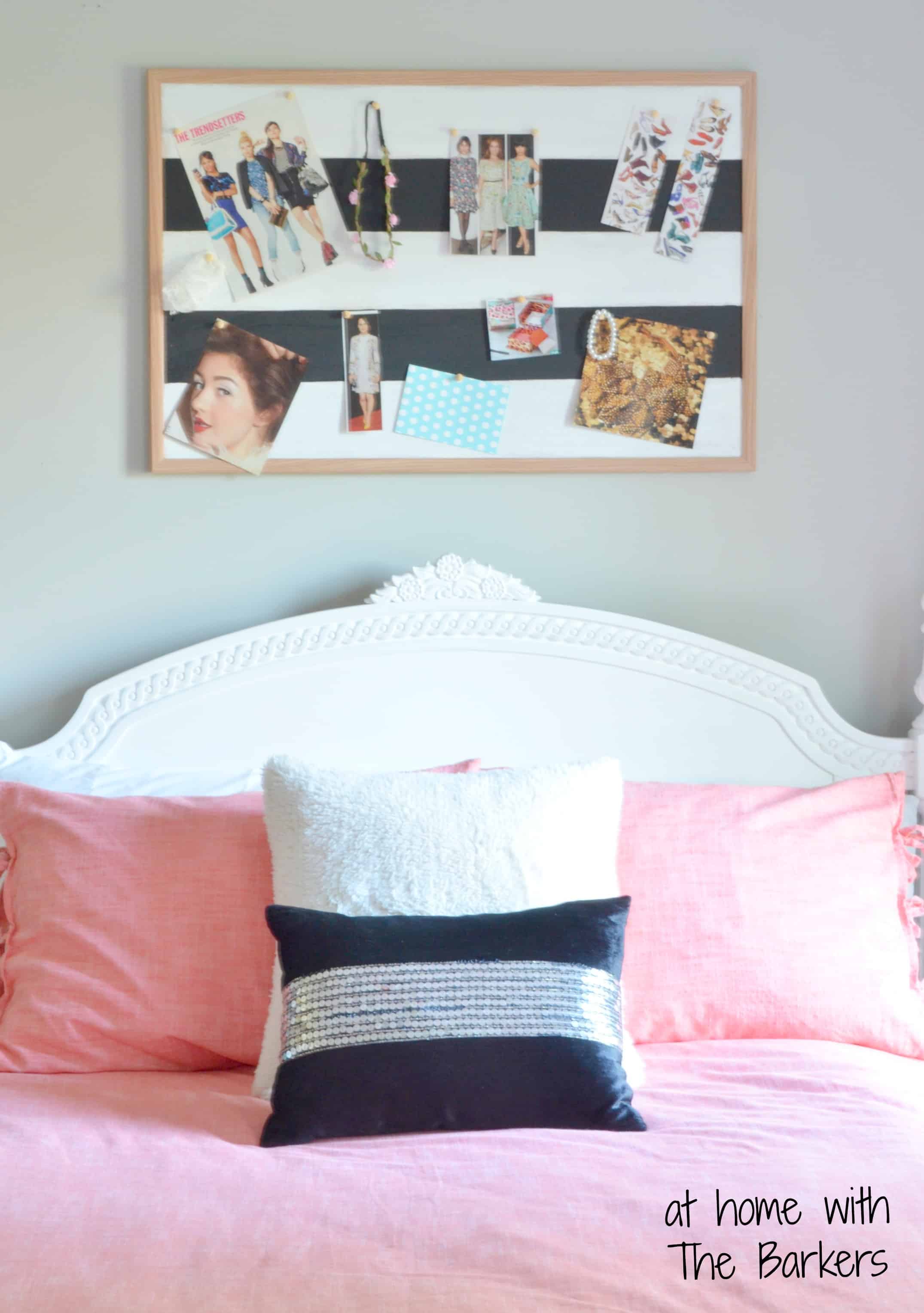 Black and White Striped Bulletin Board-At Home with The Barkers