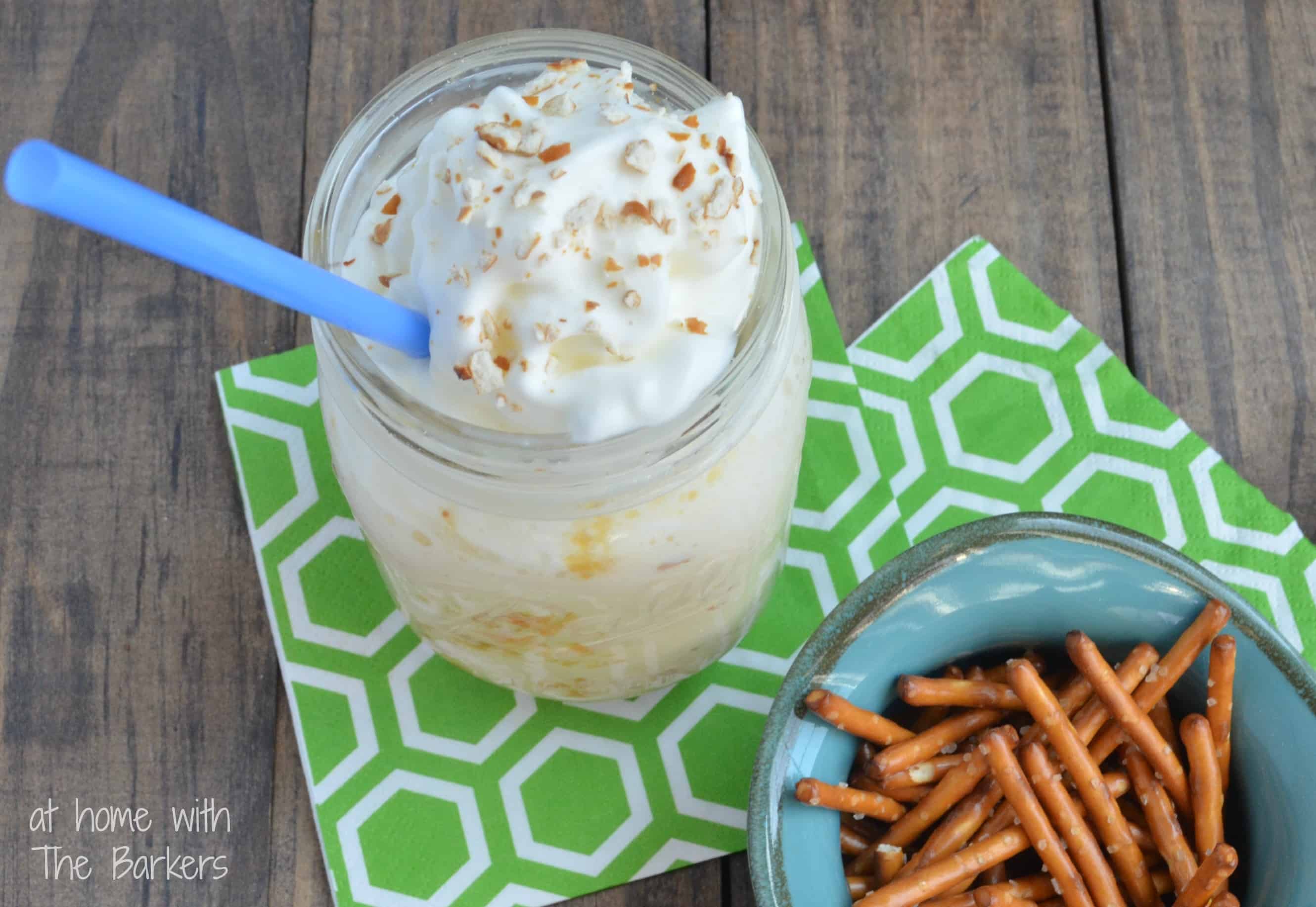 Salted Caramel Crunch Milkshake - At Home With The Barkers