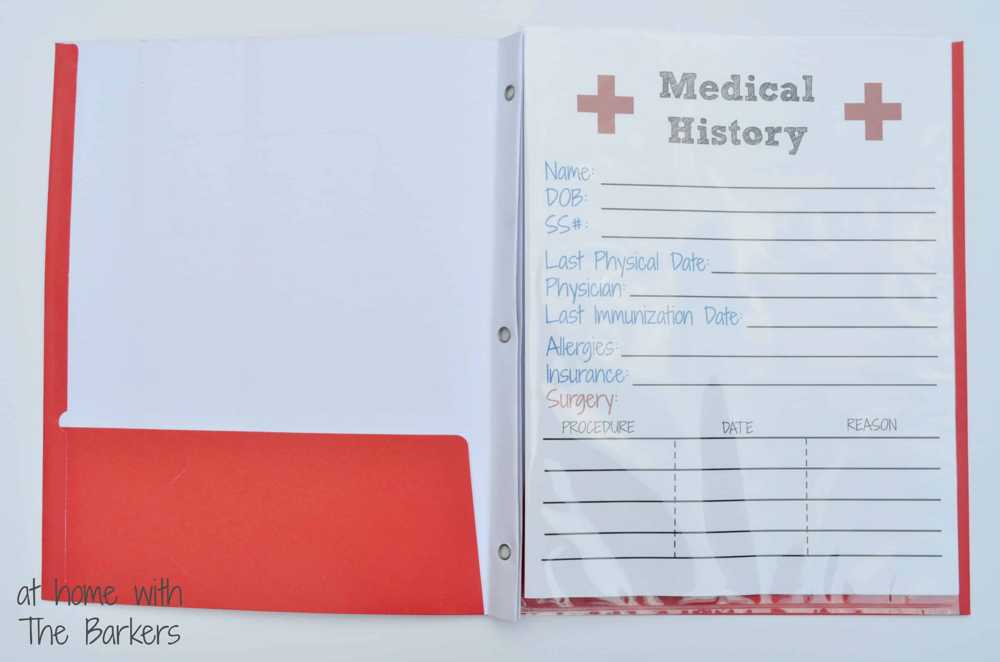 Medical History Free Printable - At Home With The Barkers