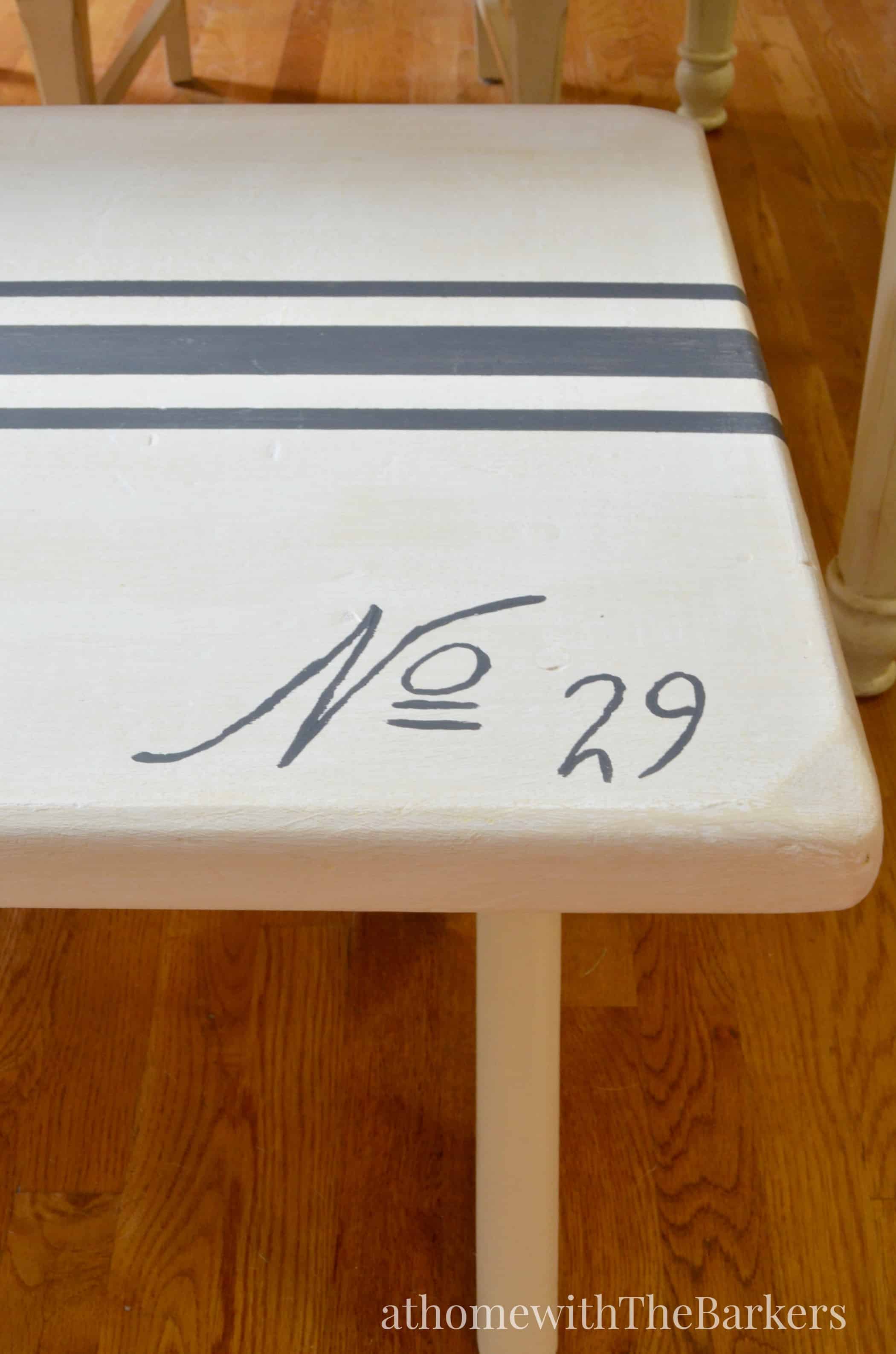 Grain Sack Bench Makeover - At Home With The Barkers