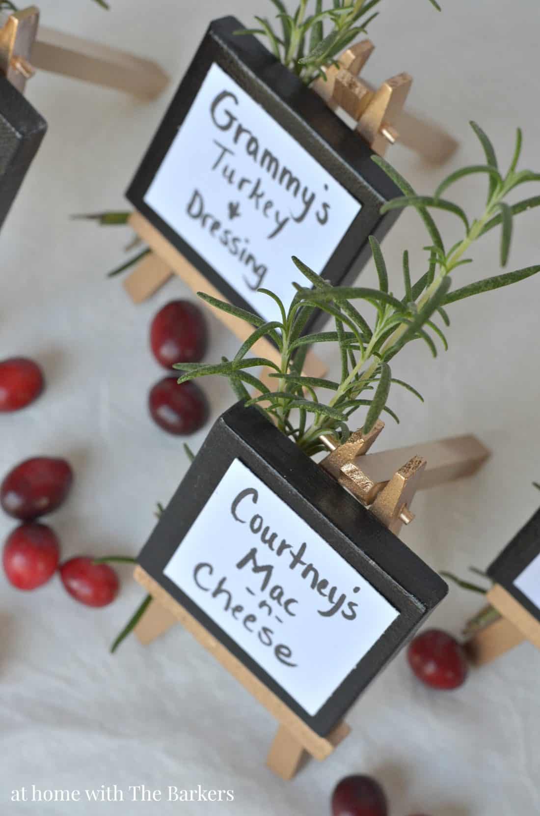 buffet table food signs