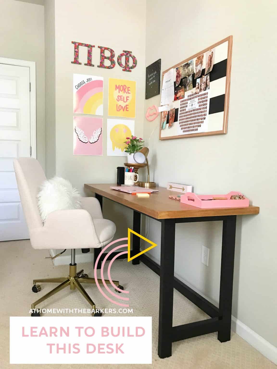 DIY Wood Desk building tutorial - At Home With The Barkers