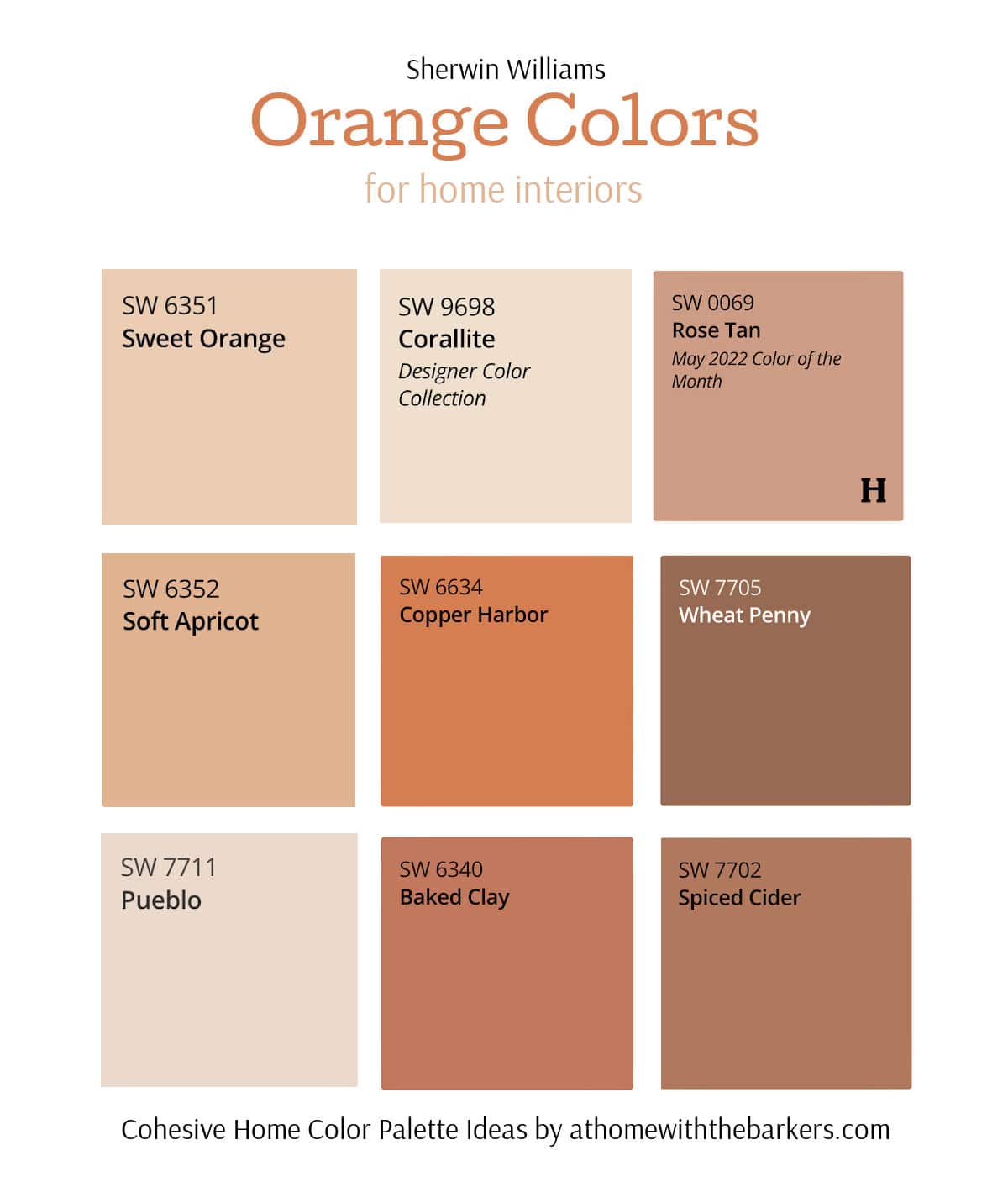 Orange Paint Color Ideas for Home Interiors - At Home With The Barkers